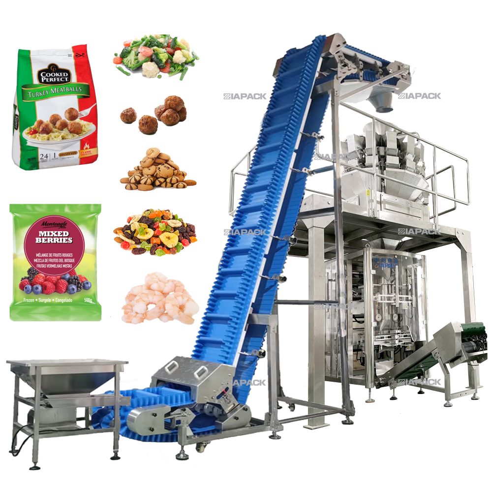 Automatic frozen food weighing filling packaging machine - IAPACK