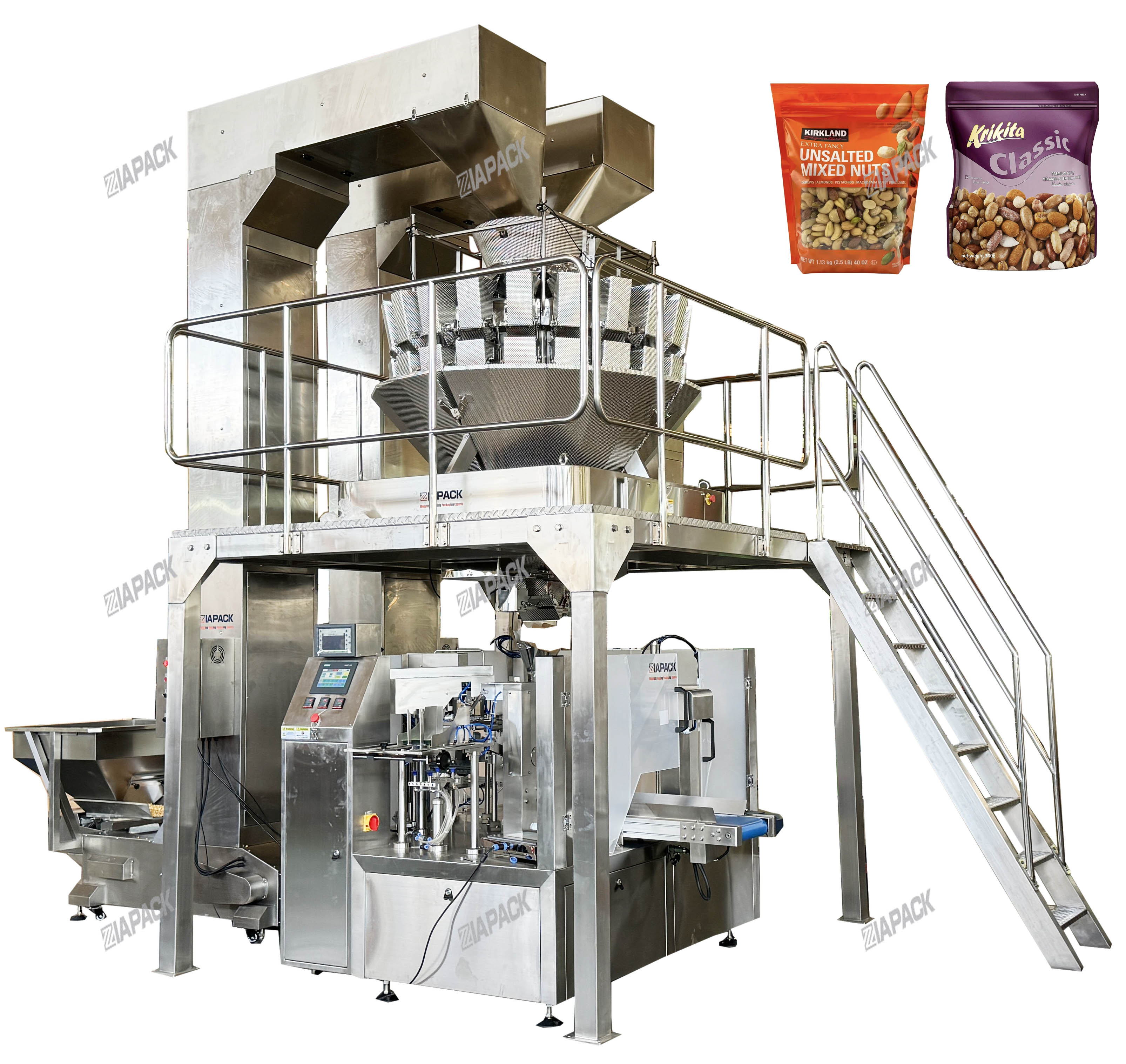 Automatic mix nuts weighing filling packaging machine - IAPACK