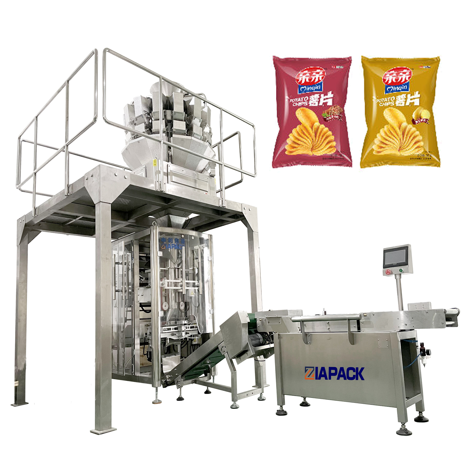 Automatic vertical bag forming filling packaging machine for snack food ...